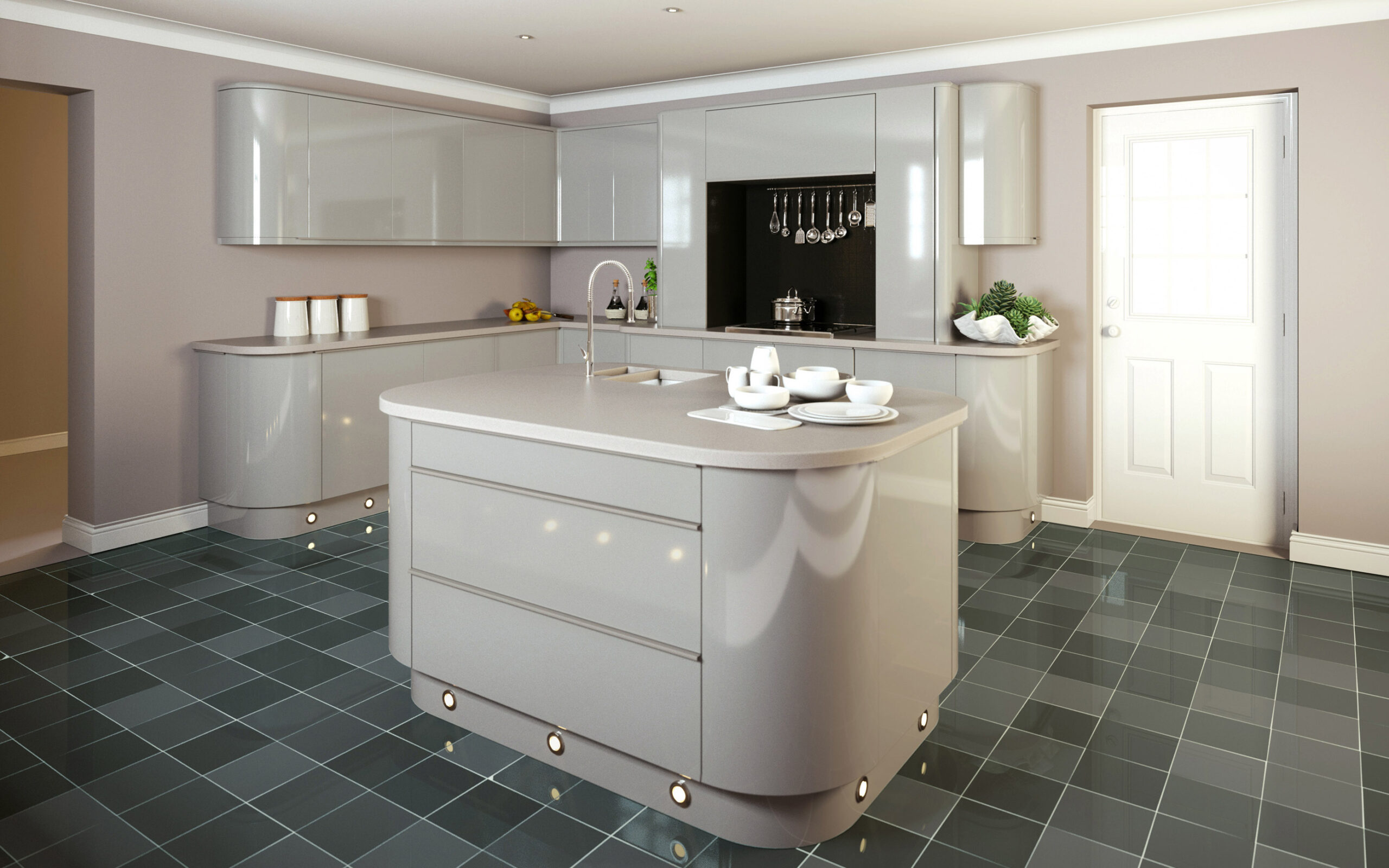 Matt Light Grey Kitchen - MAK Distribution
